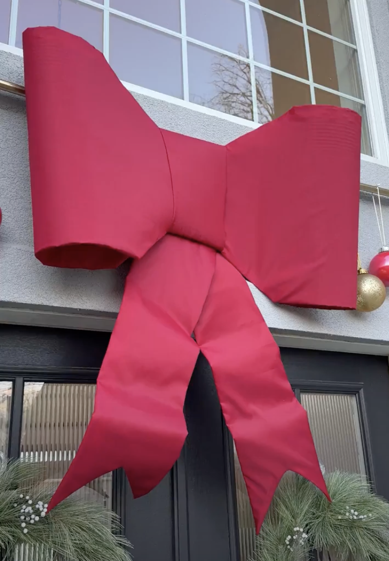 How to: DIY Giant Bow - Easy Budget-friendly Tutorial - ourhomebecoming.com